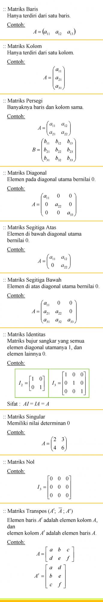 Jenis-Jenis Matriks